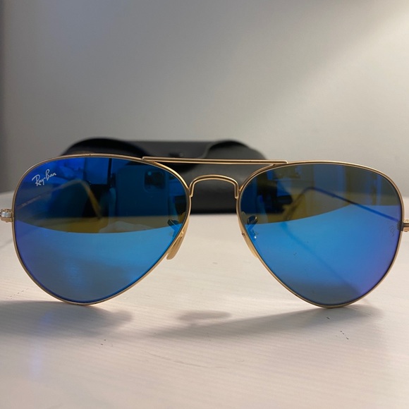Ray-Ban | Accessories | Ray Ban Aviator Unisex Blue Mirror Lens ...